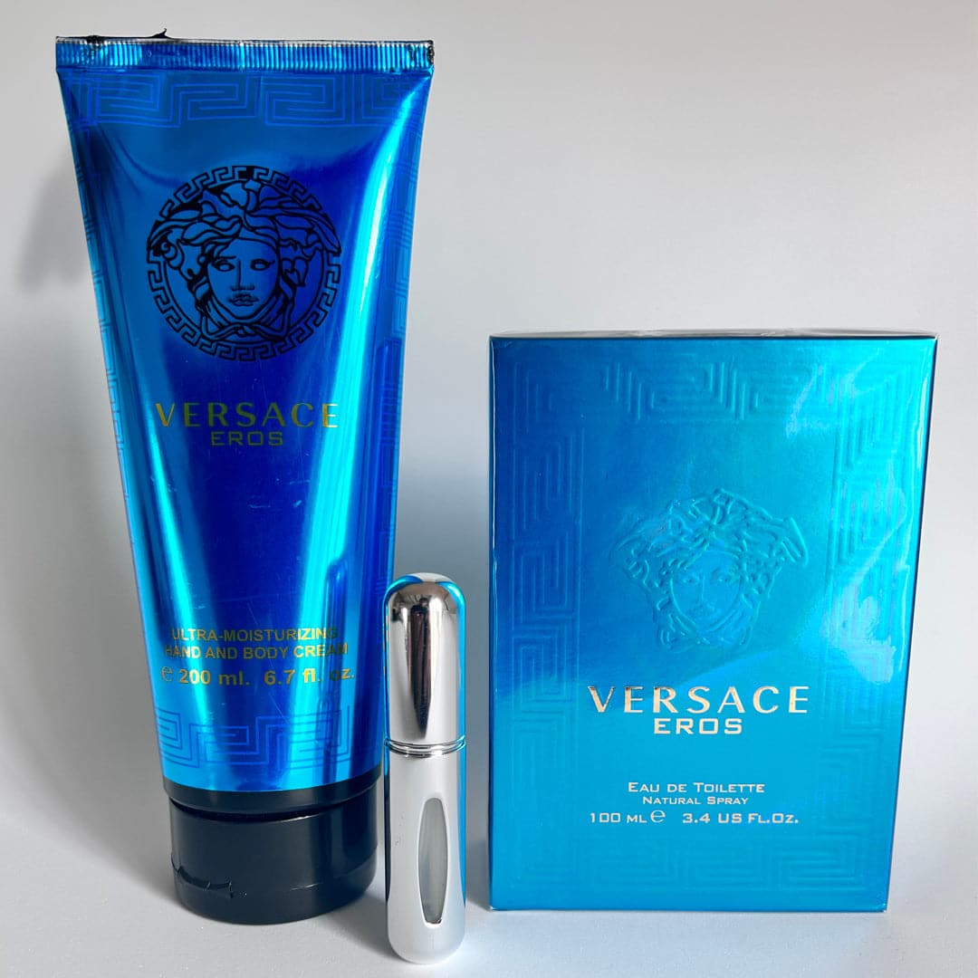 Set Perfume Versach + Crema Corporal + Perfumero – Baruch Distribución